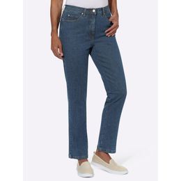 5-Pocket-Jeans Casual Looks, Damen, Gr. 38, Normalgrößen, blau (blau, stone, washed), 98% Baumwolle, 2% Elasthan, unifarben, lang, Jeans