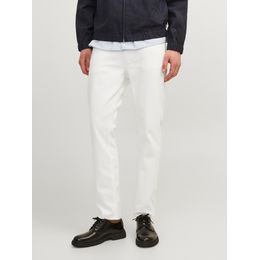 Jack & Jones Regular-fit-Jeans JACK & JONES "JJICLARK JJEVAN AM SN" Gr. 33, Länge 30, weiß (white denim) Herren Jeans