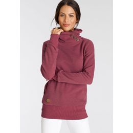 Sweatshirt Ragwear "ANGELLIKA O" Gr. XS (34), pink (raspberry) Damen Sweatshirts mit asymmetrischem Schalkragen