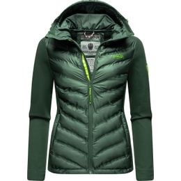 Outdoorjacke Navahoo "Nimm Mich Mit", Damen, Gr. S (36), grün, Obermaterial: 100% Polyester; Obermaterial Ärmel: 68% Viskose, 27% Polyamid, 5% Elasthan; Futter: 100% Polyester; Wattierung: 100% Polyester, sportlich, figurbetont hüftlang, Langarm Ärmel ohne Ärmelschlitz Umschlagsaum mit innenliegendem Gummizug, Jacken, stylische Übergangsjacke mit Kapuze