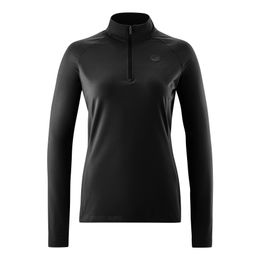 Radtrikot Gonso "Essential Jersey Longsleeve W" Gr. 34, schwarz, Damen, 86% Polyester; 14% Elastan, Trikots, Damen Fahrradtrikot langarm, Midlayer Trikot