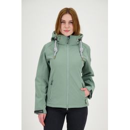 Softshelljacke DEPROC Active "PEAK CREEK WOMEN" Gr. 52 (XXL), grau, Damen, 96% Polyester; 4% Elasthan, Jacken, mit abnehmbarer Kapuze