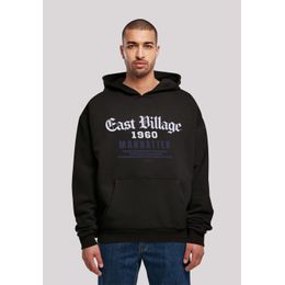 Kapuzenpullover F4NT4STIC "East Village Manhatten OVERSIZE HOODIE" Gr. L, schwarz Herren Pullover Print