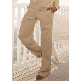 Sweatpants s.Oliver "-Sweathose" Gr. 40/42, N-Gr, beige (creme) Damen Hosen mit seitlichen Taschen, Loungeanzug