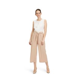 BETTY & CO Overall BETTY&CO "Betty & Co Jumpsuit ohne Arm" Gr. 42, Normalgrößen, braun (patch taupe, cream) Damen Overalls Falten