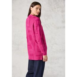 Cardigan Cecil Gr. XXL (46), pink (jewel pink) Damen Strickjacken offen, mit grafischem Muster