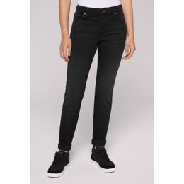 Slim-fit-Jeans SOCCX Gr. 26, Länge 30, schwarz Damen Jeans mit zwei Münztaschen