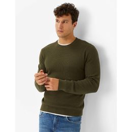 Rundhalspullover Brax "Style RICK" Gr. L (52), grün (olivgrün) Herren Pullover