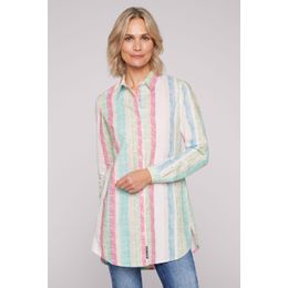 Langarmbluse SOCCX Gr. L, bunt (multi color) Damen Blusen im Turn-Up-Look