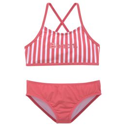 Bustier-Bikini Bench. Gr. 158/164, N-Gr, rot (koralle gestreift) Kinder Bikini-Sets mit trendigen Streifen