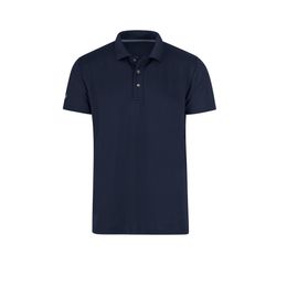 Poloshirt TRIGEMA "TRIGEMA Poloshirt aus Polyester mit Knopfleiste" Gr. L, blau (navy), Herren, 100% Polyester (Bioactive), Shirts