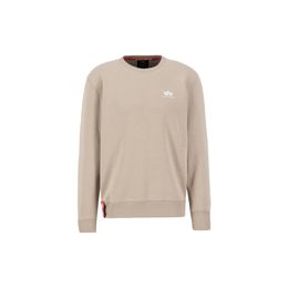 Sweater Alpha Industries "Alpha Industries Men - Sweatshirts Basic Small Logo" Gr. L, beige (vintage sand) Herren Sweatshirts