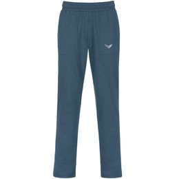 Jerseyhose TRIGEMA "TRIGEMA Hose DELUXE Baumwolle", Damen, Gr. L, US-Größen, blau (jeans, melange), 100% Baumwolle, sportlich, Hosen