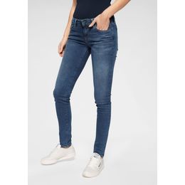 Skinny-fit-Jeans Pepe Jeans "SOHO" Gr. 25, Länge 32, blau (z63 classic stretch) Damen Jeans im 5-Pocket-Stil mit 1-Knopf Bund und Stretch-Anteil