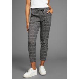 Jogger Pants Laura Scott Gr. 44, N-Gr, braun (braun, kariert), Damen, Milano Rib, Obermaterial: 78% Polyester, 18% Viskose, 4% Elasthan, kariert, Hosen, mit Elastikbund, NEUE KOLLEKTION