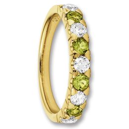 Silberring ONE ELEMENT "Zirkonia & Peridot Ring aus 925 Silber" Fingerringe Gr. 52, mit Zirkonia, Silber 925 (Sterlingsilber), silberfarben (silber) Damen Silber Schmuck