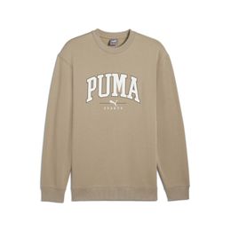 Langarmshirt Puma "SQUAD CREW FL" Gr. L, braun (oak branch), Herren, Fleece, Obermaterial: 66% Baumwolle, 34% Polyester, bedruckt, Shirts