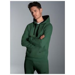 Kapuzensweatshirt TRIGEMA "TRIGEMA Kapuzensweatshirt aus Biobaumwolle" Gr. S, grün (efeu), Herren, 75% Baumwolle (Biobaumwolle kbA), 25% Baumwolle (recycelt), Sweatshirts