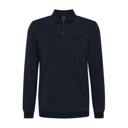 Langarm-Poloshirt Bugatti Gr. L, blau Herren Shirts mit feiner Strukturoptik