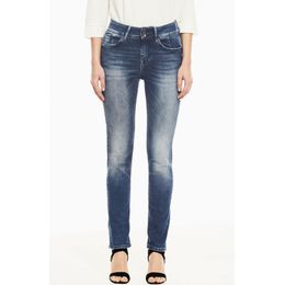 Slim-fit-Jeans Garcia "Caro slim curved", Damen, Gr. 27, Länge 32, blau (vintage used), Denim/Jeans, Obermaterial: 92% Baumwolle, 6% Polyester, 2% Elasthan, casual, schmal, Jeans