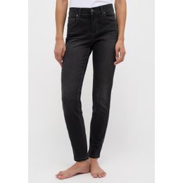 Skinny-fit-Jeans Angels Gr. 38, Länge 30, grau (anthracite) Damen Jeans mit Kontrastnähten an den Taschen