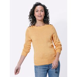 Strickpullover Casual Looks "Pullover" Gr. 52, gelb (ocker, meliert) Damen Pullover