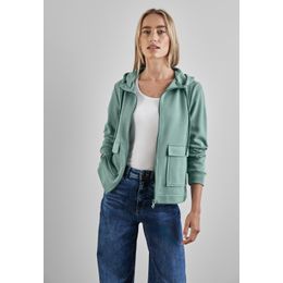 Kapuzensweatjacke Street One Gr. 34, grün (seafoam green) Damen Sweatjacken mit Kapuze