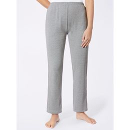 Homewearpants feel good, Damen, Gr. 20/21, Normalgrößen, grau (grau, meliert), 60% Baumwolle, 35% Polyester, 5% Elasthan, 88% Baumwolle, 5% Elasthan, 7% Polyester, unifarben, Hosen