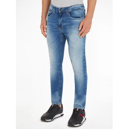 Tapered-fit-Jeans Tommy Jeans "SLIM TAPERED AUSTIN" Gr. 31, Länge 30, blau (light blau), Herren, Obermaterial: 99% Baumwolle, 1% Elasthan, Jeans