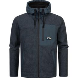 Fleecejacke Ragwear "Brodney", Herren, Gr. M (50), blau (nachtblau), Fleece, Material: 100% Polyester, sportlich, gerade hüftbedeckend, hoch geschlossener Ausschnitt, Langarm Ärmel ohne Ärmelschlitz abgesteppte Kante, Jacken, Stylische Herren Übergangsjacke mit Brusttasche