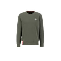 Sweater Alpha Industries "Alpha Industries Men - Sweatshirts Basic Small Logo" Gr. L, grün (dark olive) Herren Sweatshirts