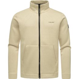 Sweatjacke Ragwear "Fabbian Collar" Gr. 4XL (60), beige (ecru) Herren Sweatjacken Basic Feinstrick-Jacke