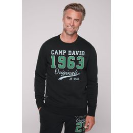 Sweater CAMP DAVID Gr. L, schwarz Herren Sweatshirts mit weicher Innenseite