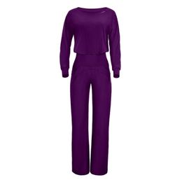 Jumpsuit WINSHAPE "JS101LSC" Gr. M, Normalgrößen, lila (dark plum) Damen Overalls Functional Comfort