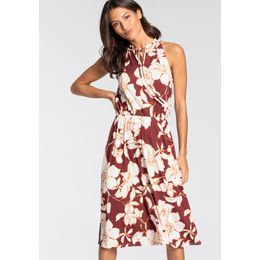 Sommerkleid Laura Scott Gr. 38, N-Gr, rot (rost, beige, geblümt) Damen Kleider mit Blumen-Print - NEUE KOLLEKTION