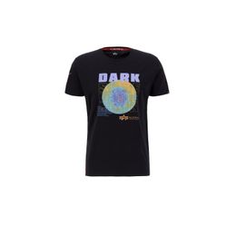 T-Shirt Alpha Industries "Alpha Industries Men - T-Shirts Dark Side T-Shirt" Gr. L, lila (black, neon purple) Herren Shirts