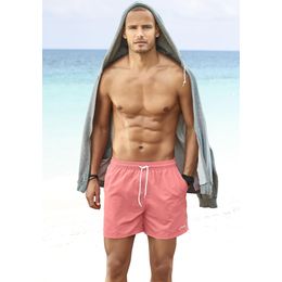 Badeshorts Bench. Gr. L (52), N-Gr, rot (lachs), Herren, Polyester, Microfaser, kontrastfarbene Details, Badehosen, in modischen Pastellfarben