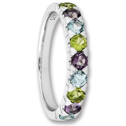 Silberring ONE ELEMENT "Amethyst & Peridot & Blau Topas Ring aus 925 Silber" Gr. 52, silber, Fingerringe, Damen, 52, Silber 925 (Sterlingsilber), Damen Silber Schmuck