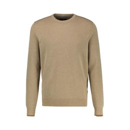 Strickpullover Lerros "Lerros Leichter mit schmaler Rippstuktur" Gr. L, beige (tender melange) Herren Pullover