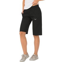 Jerseyhose TRIGEMA "TRIGEMA Bermuda aus Single-Jersey" Gr. 5XL, US-Größen, schwarz Damen Hosen