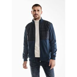 Sweatjacke Street One MEN Gr. L (52), blau (dark dust blue) Herren Sweatjacken mit Stehkragen