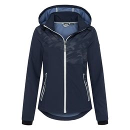 Softshelljacke LPO "MECATINA PEAK III WMN", Damen, Gr. 36/38 (M), blau (navy), 100% Polyester, sportlich, körpernah, Langarm gerader Abschluss mit Gummizug, Jacken, mit abnehmbarer Kapuze