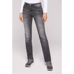 Regular-fit-Jeans SOCCX Gr. 34, Länge 32, grau Damen Jeans mit breiten Nähten