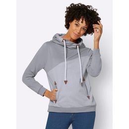 Kapuzensweatshirt Casual Looks Gr. 36, grau (steingrau-meliert) Damen Sweatshirts