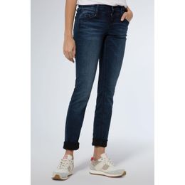 Slim-fit-Jeans SOCCX Gr. 27, Länge 34, blau Damen Jeans mit zwei Knöpfen am Bund