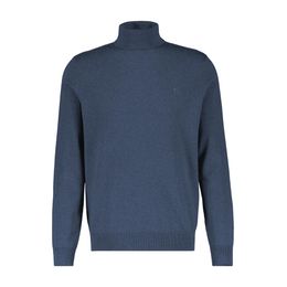 Rollkragenpullover Lerros "Lerros Rollkragen-Strickpullover" Gr. L, blau (deep blue melange) Herren Pullover