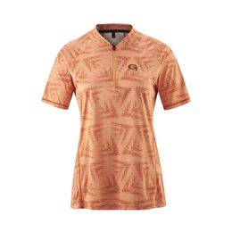 Radtrikot Gonso "TRELA" Gr. 36, orange (pfirsich) Damen Trikots Radshirt kurzarm, atmungsaktives Fahrradtrikot mit Rückentasche