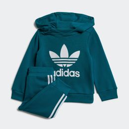 Trainingsanzug adidas originals "HOODIE SET" Gr. 68, grün (legacy teal) Kinder Sportanzüge