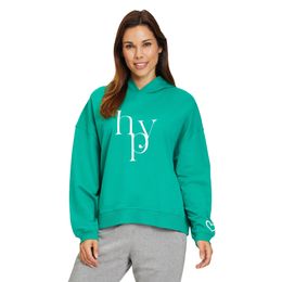 Sweatshirt Betty Barclay "Betty Barclay Sweatpullover mit Kapuze" Gr. L, grün (grünlake), Damen, Steppware, Obermaterial: 100% Baumwolle., Sweatshirts, Druck