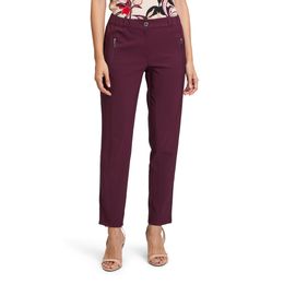 Stretch-Hose Betty Barclay "Betty Barclay Stretch-Hose mit elastischem Bund" Gr. 36, Normalgrößen, lila (schwarz aubergine), Damen, Obermaterial: 86% Polyester, 14% Elasthan., Hosen, Reißverschluss